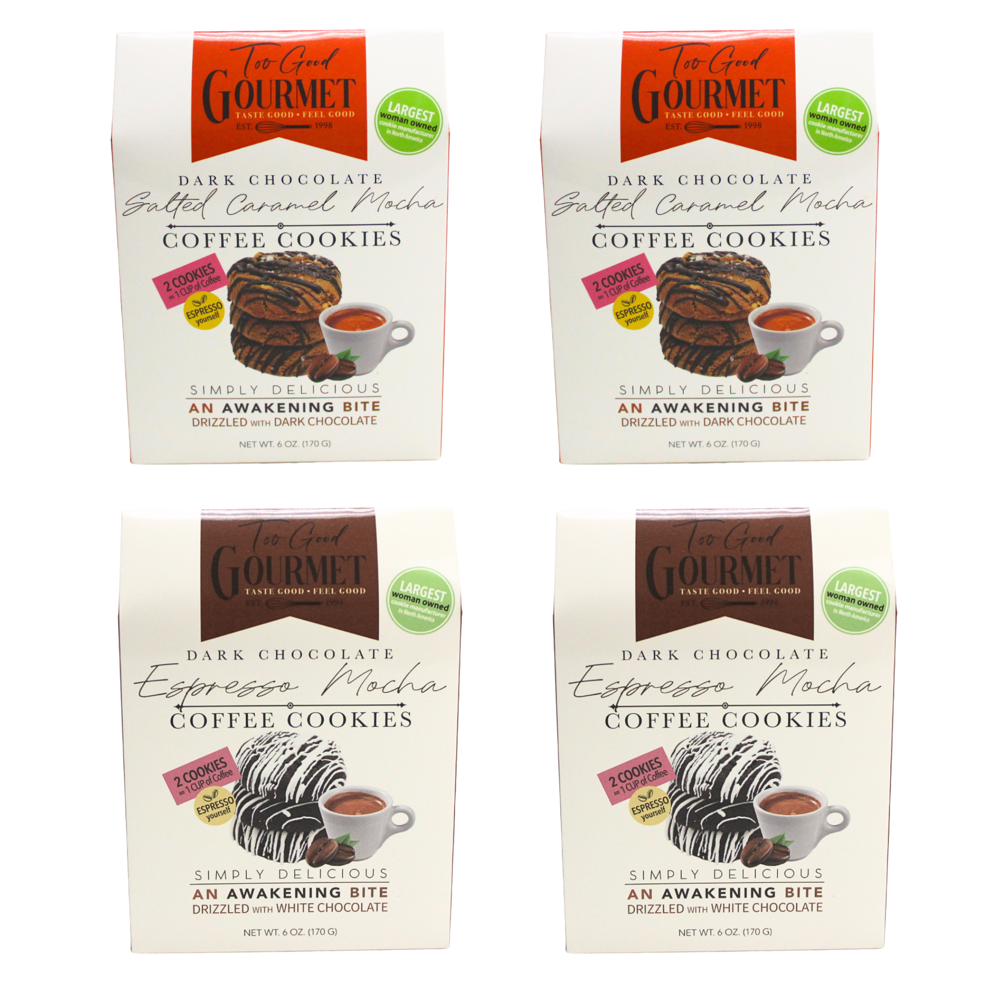 Soft Batch Coffee Cookies 4-Pack Variety – Too Good Gourmet
