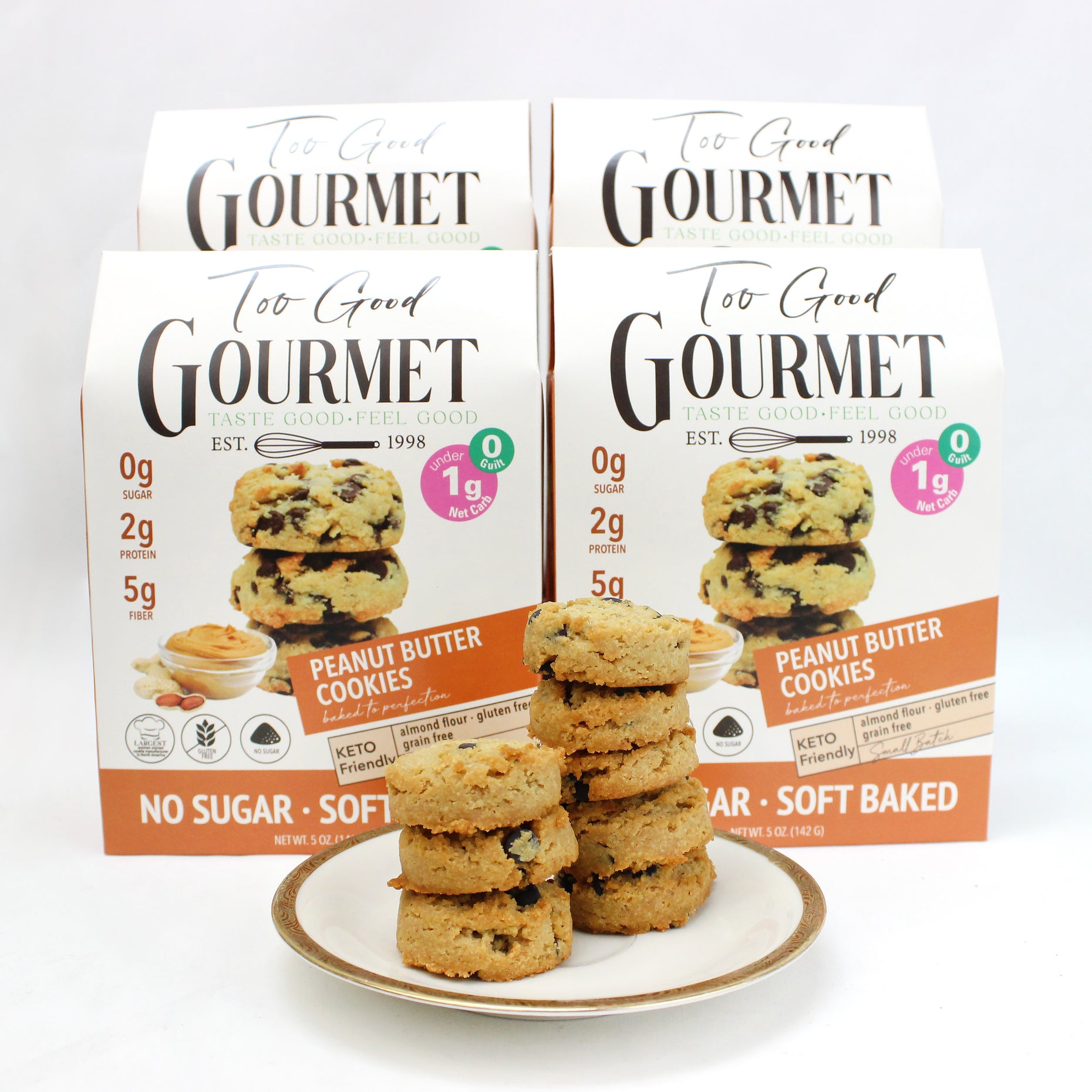 Peanut Butter No Sugar Low Carb Cookies – Too Good Gourmet